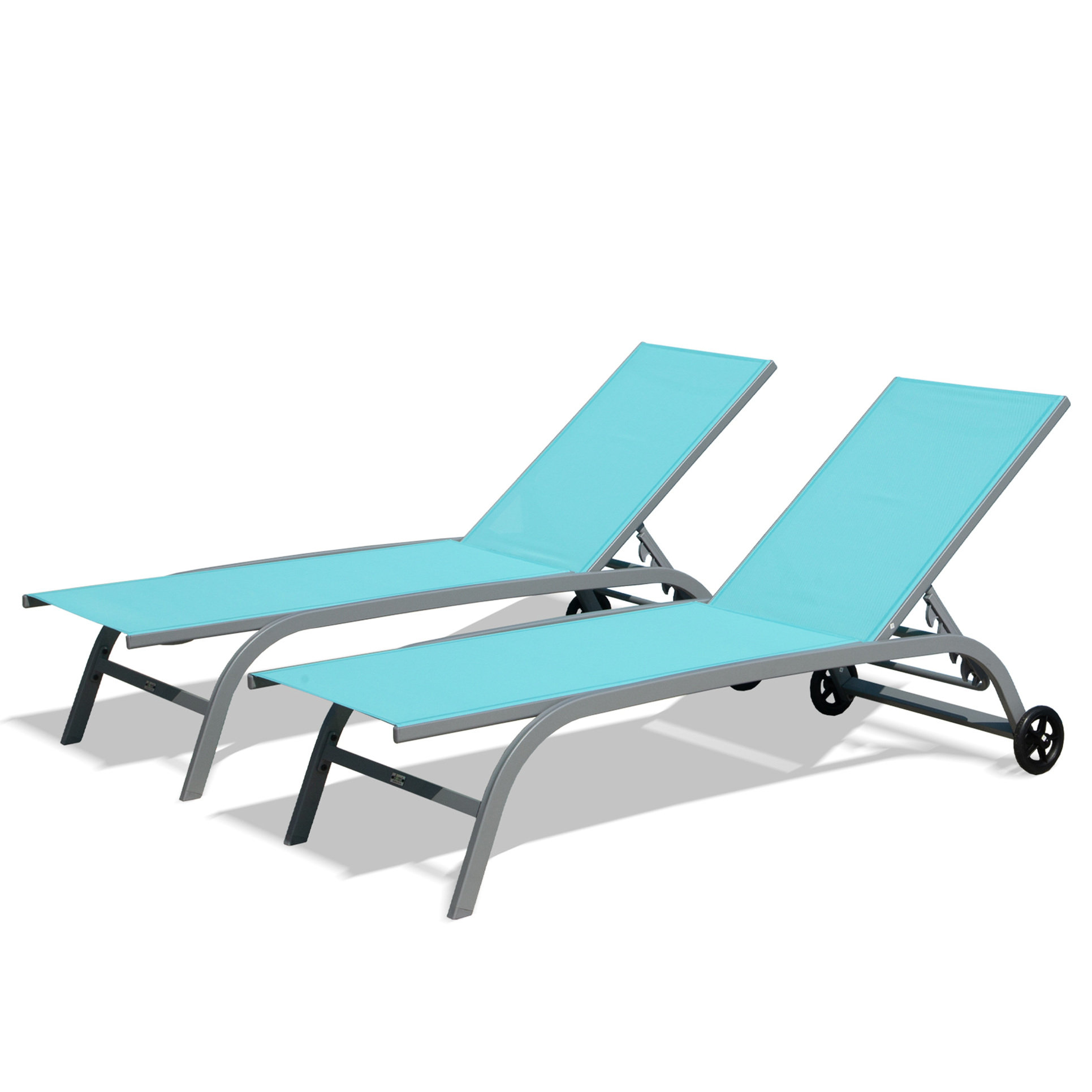 Latitude Run® Outdoor Pool Lounge Chairs - 5 Adjustable Positions ...