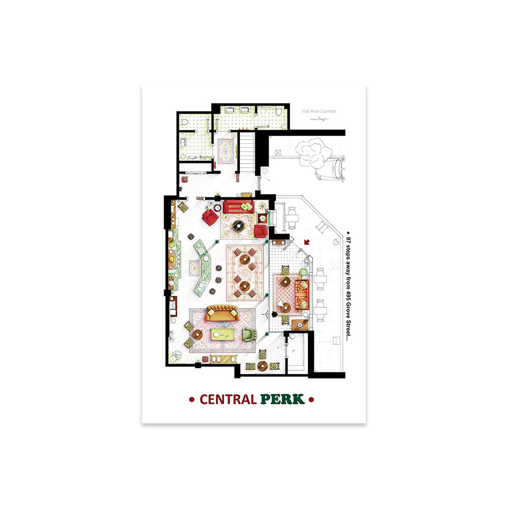 Ebern Designs " Floorplan Of Central Perk From Friends " by TV ...