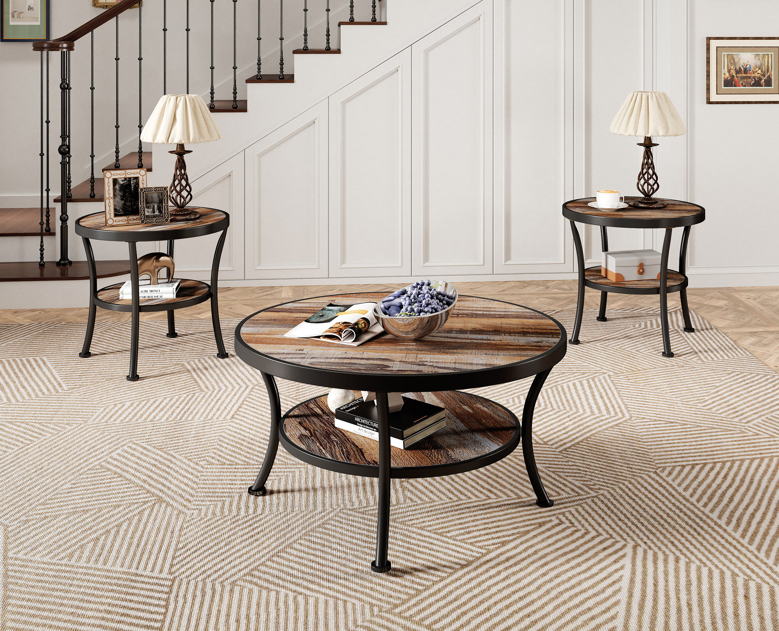 17 Stories Aderes 3 Piece Coffee Table Set & Reviews | Wayfair