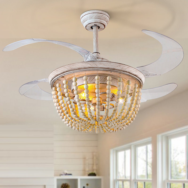 Dakota Fields Callandra 48 inch Farmhouse Boho Retractable Ceiling Fan ...