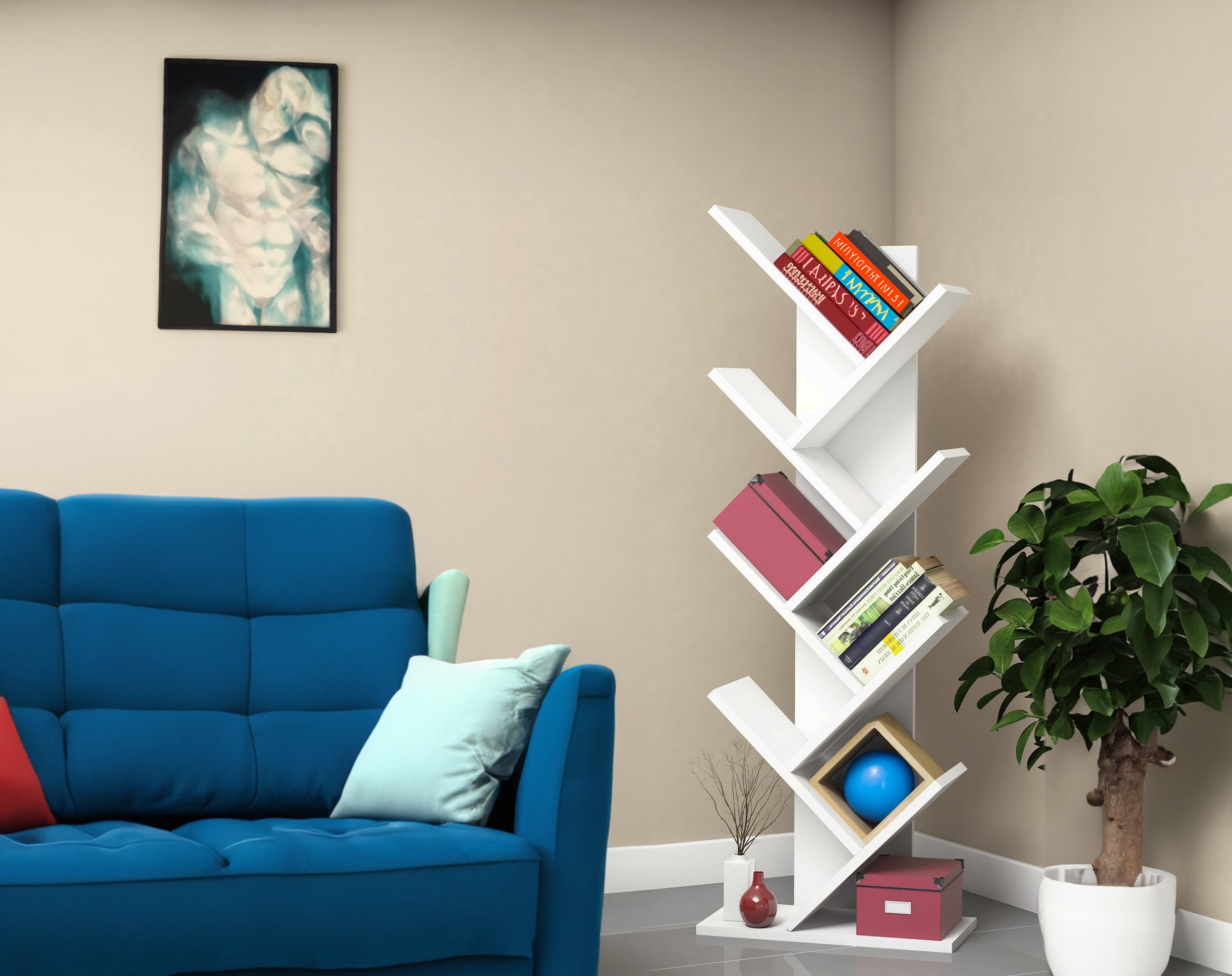Latitude Run® Geometric Bookcase | Wayfair