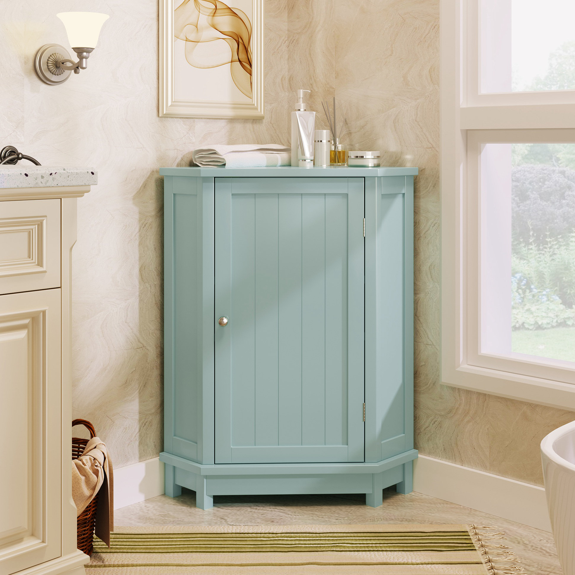 Winston Porter Green Triangle Corner Storage Cabinet - Wayfair Canada