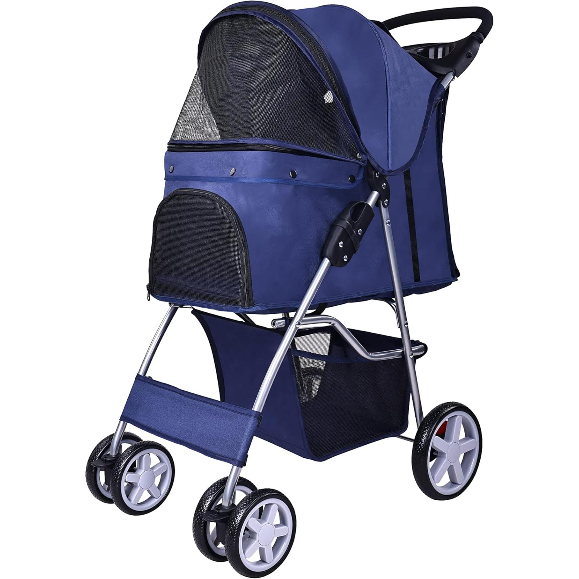 Textiles Hub Pet Stroller 4 Wheels Multifunction Dog Cat Stroller ...