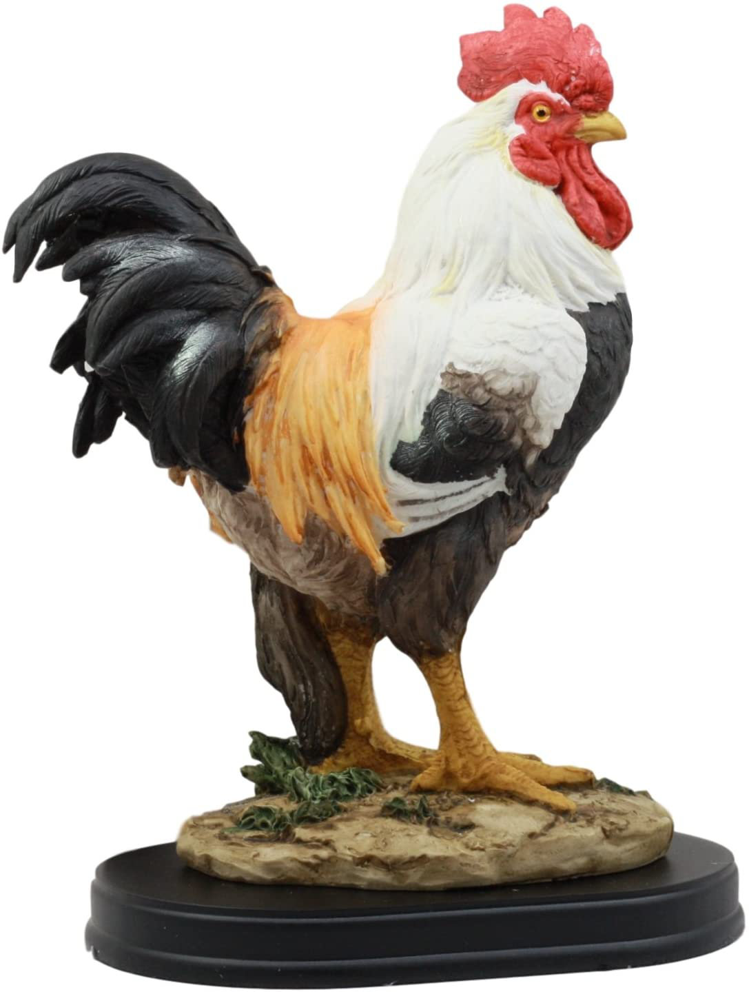 Gracie Oaks Ebros Black Breasted Rooster Statue With Base 7" Tall Proud ...