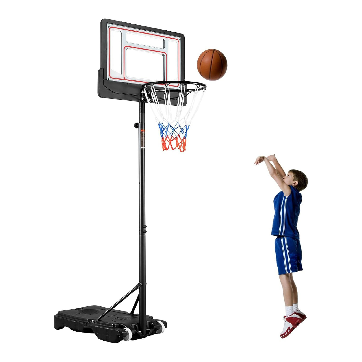JETEHO Portable Basketball Hoop Outdoor, 4.7-6.9FT, 4.4-10 FT ...