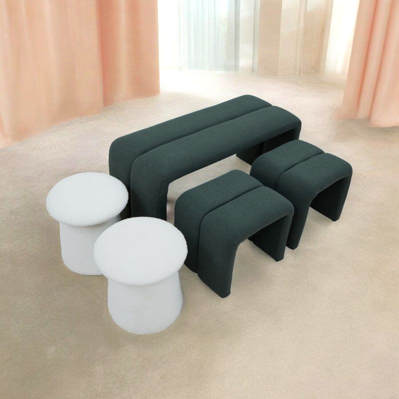 Ebern Designs Megna Polyester Upholstered Bench | Wayfair