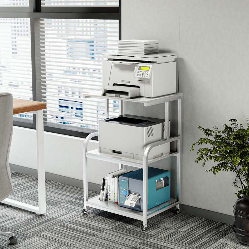 17 Stories Cecilwood Mobile Printer Stand with Shelves & Reviews | Wayfair