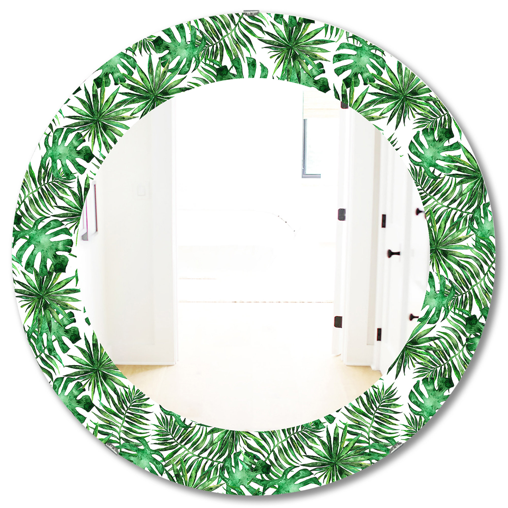 East Urban Home Tropical Mood Foliage 8 Eclectic Wall Mirror - Wayfair ...