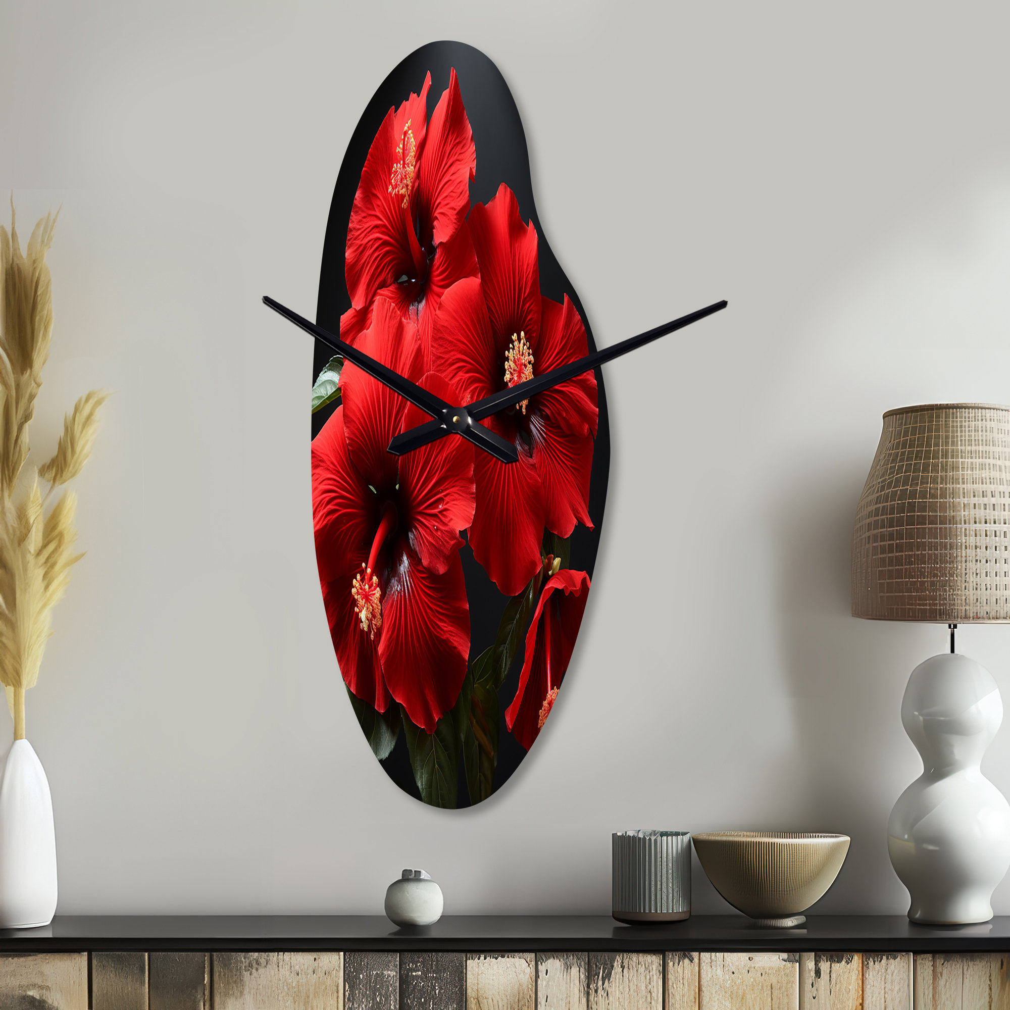 Design Art Tropical Radiance Red Hibiscus II - Hibiscus Asymmetrical ...