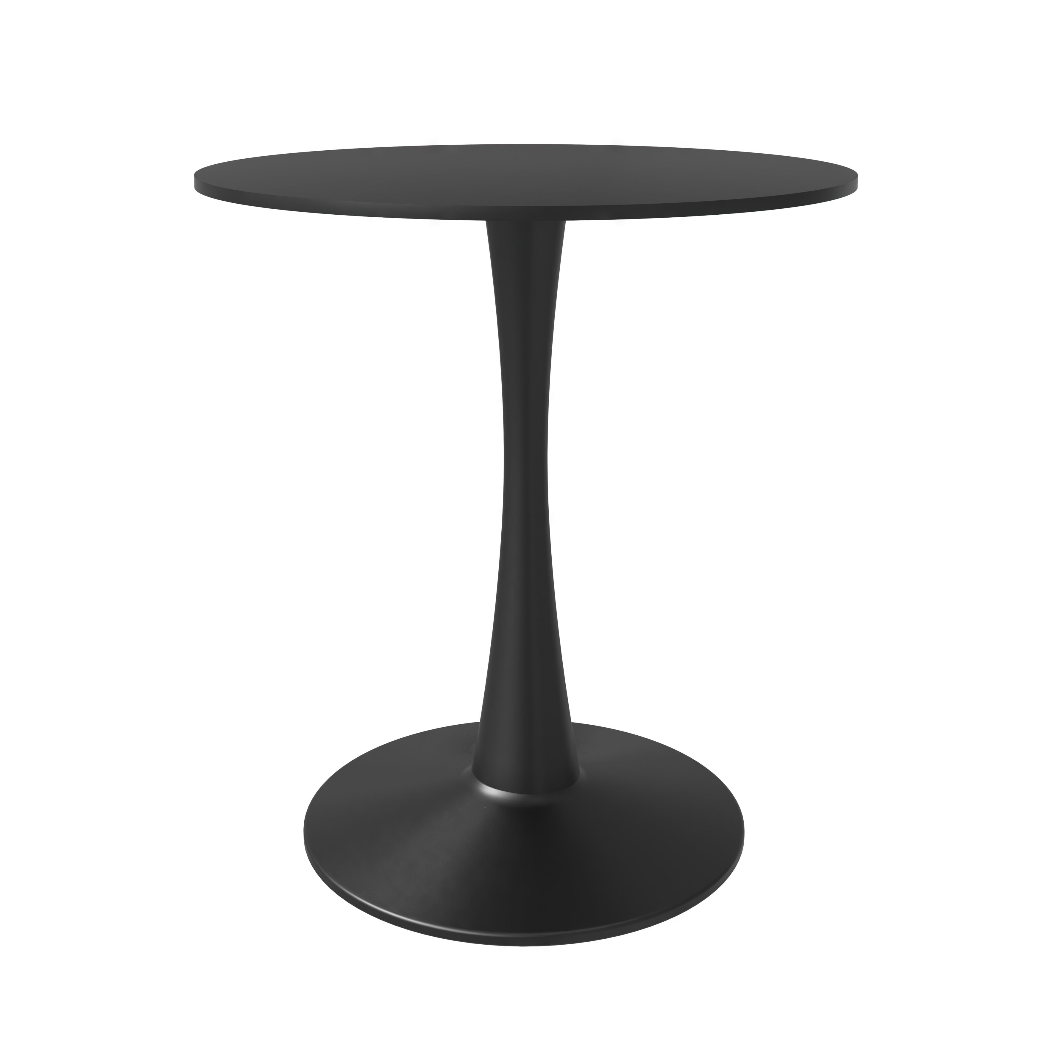 George Oliver Bristol Round dining table Black base with marbled MDF ...