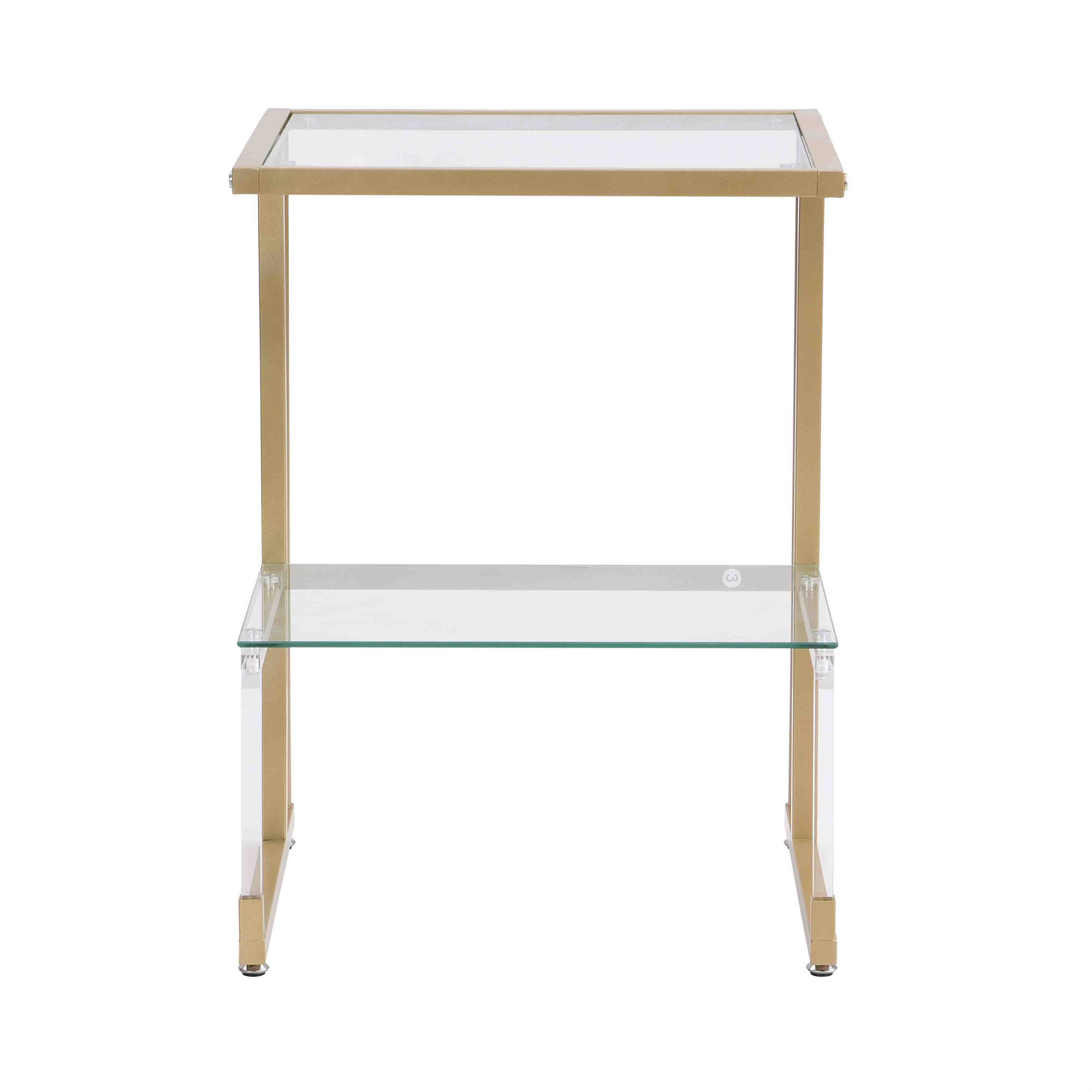 Mercer41 Ide Table, 2-Tier Acrylic Glass End Table For Living Room ...