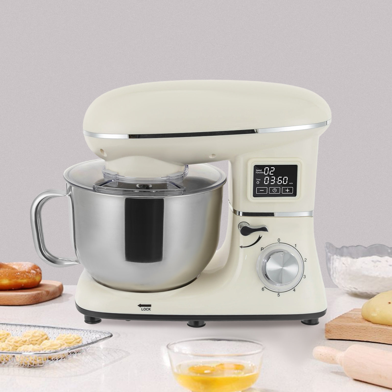 JOYDING 6 Speed 6.5 Quarts Stand Mixer Food Processor Mixer Accessory ...