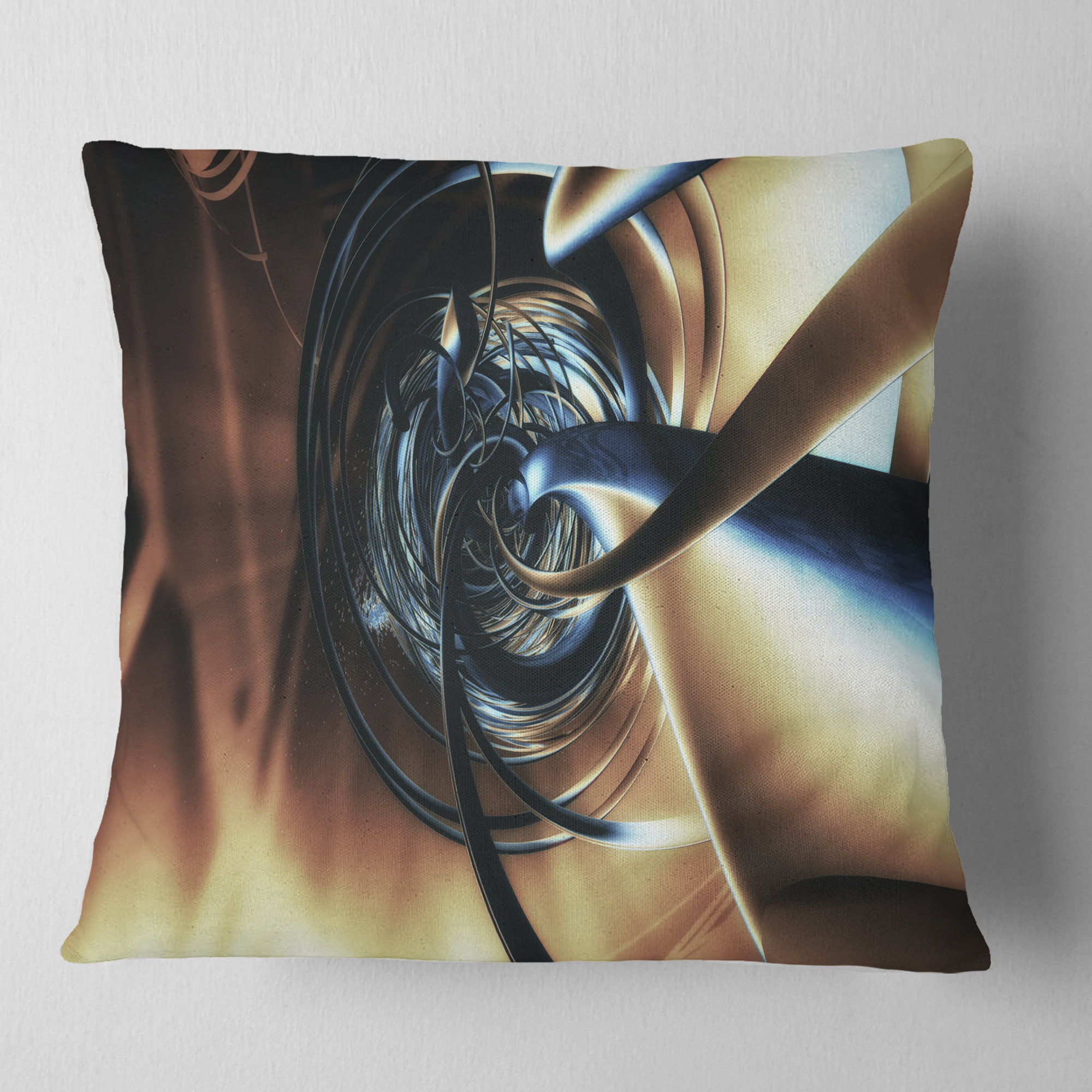 Design Art Fractal 3D Tangled Center - Abstract Printed Pillow | Wayfair