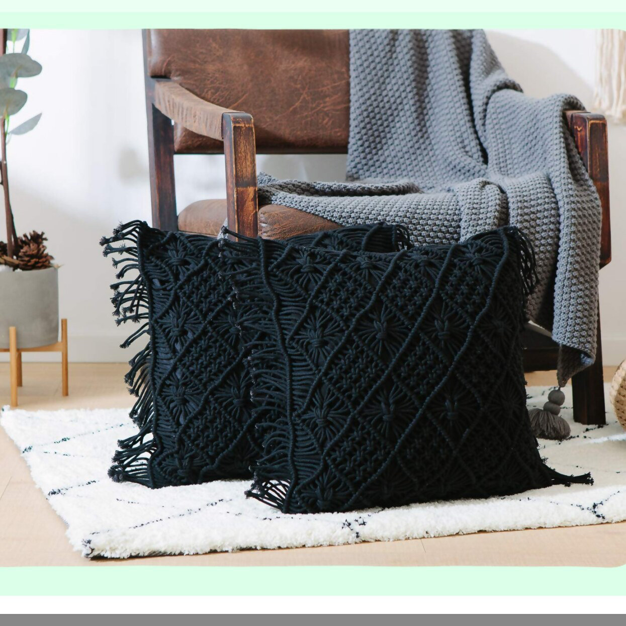 BRBCA Boho Woven Tassel Pillowcase Set - Decorative Cushion Cover for ...