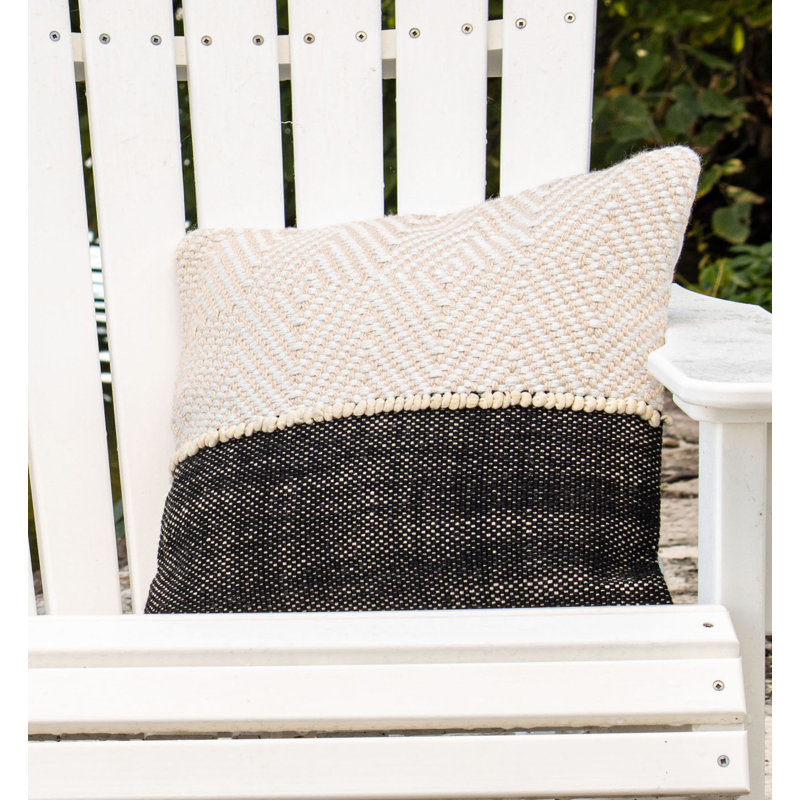 Foreside Home & Garden Hand Woven Decorative Outdoor Square Pillow ...