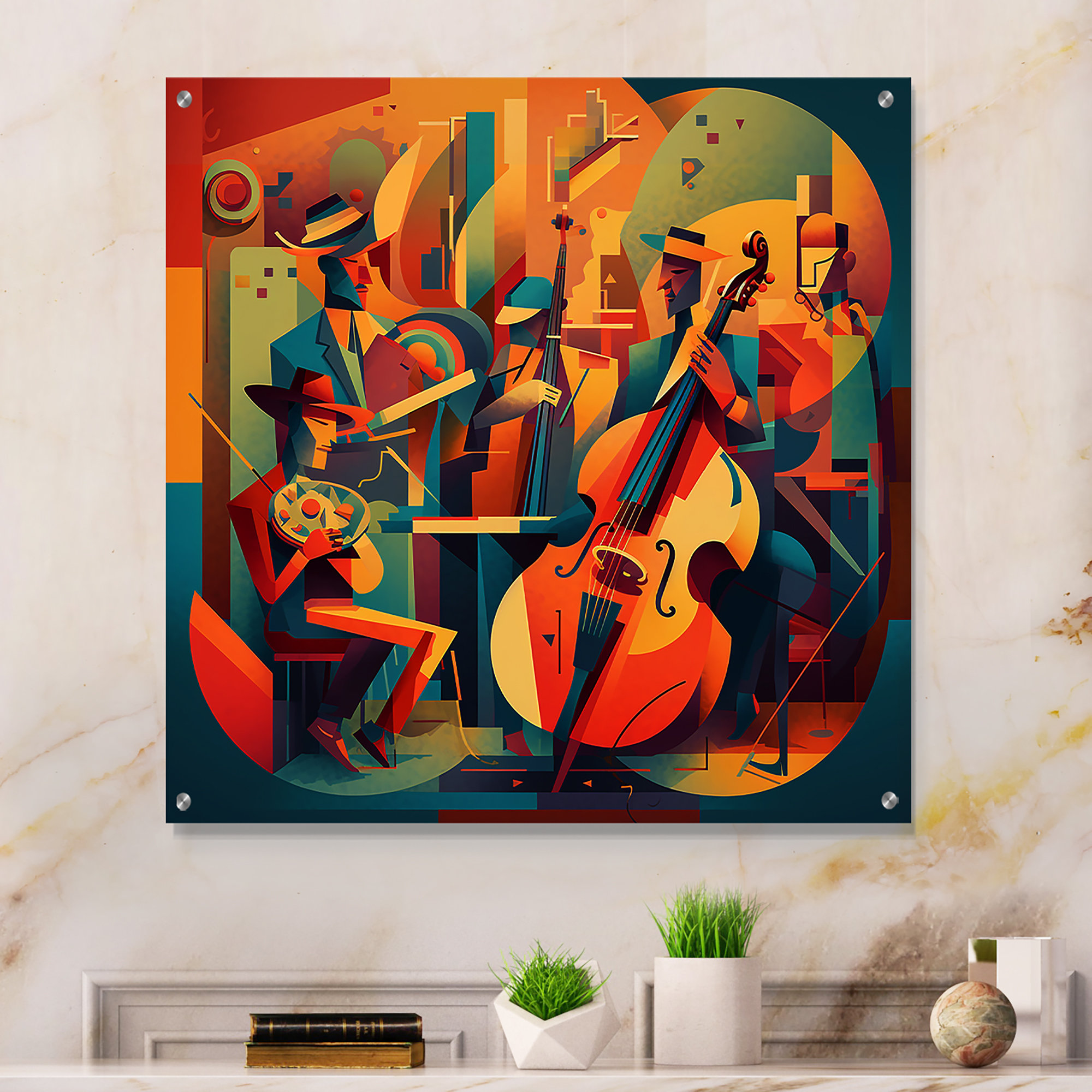 Ivy Bronx Jazz Band Performance II - Music Jazz Acrylic Wall Art Decor ...