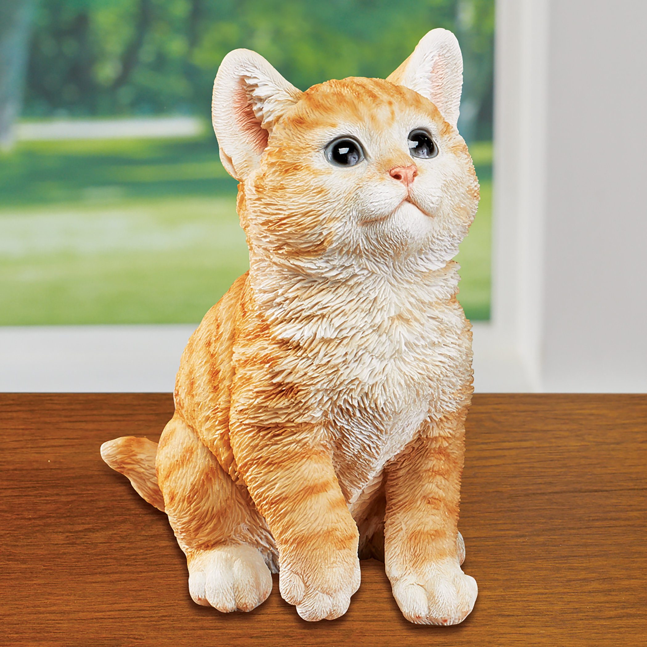 August Grove® Hand-Painted Cute Kitty Cat Decorative Statue | Wayfair