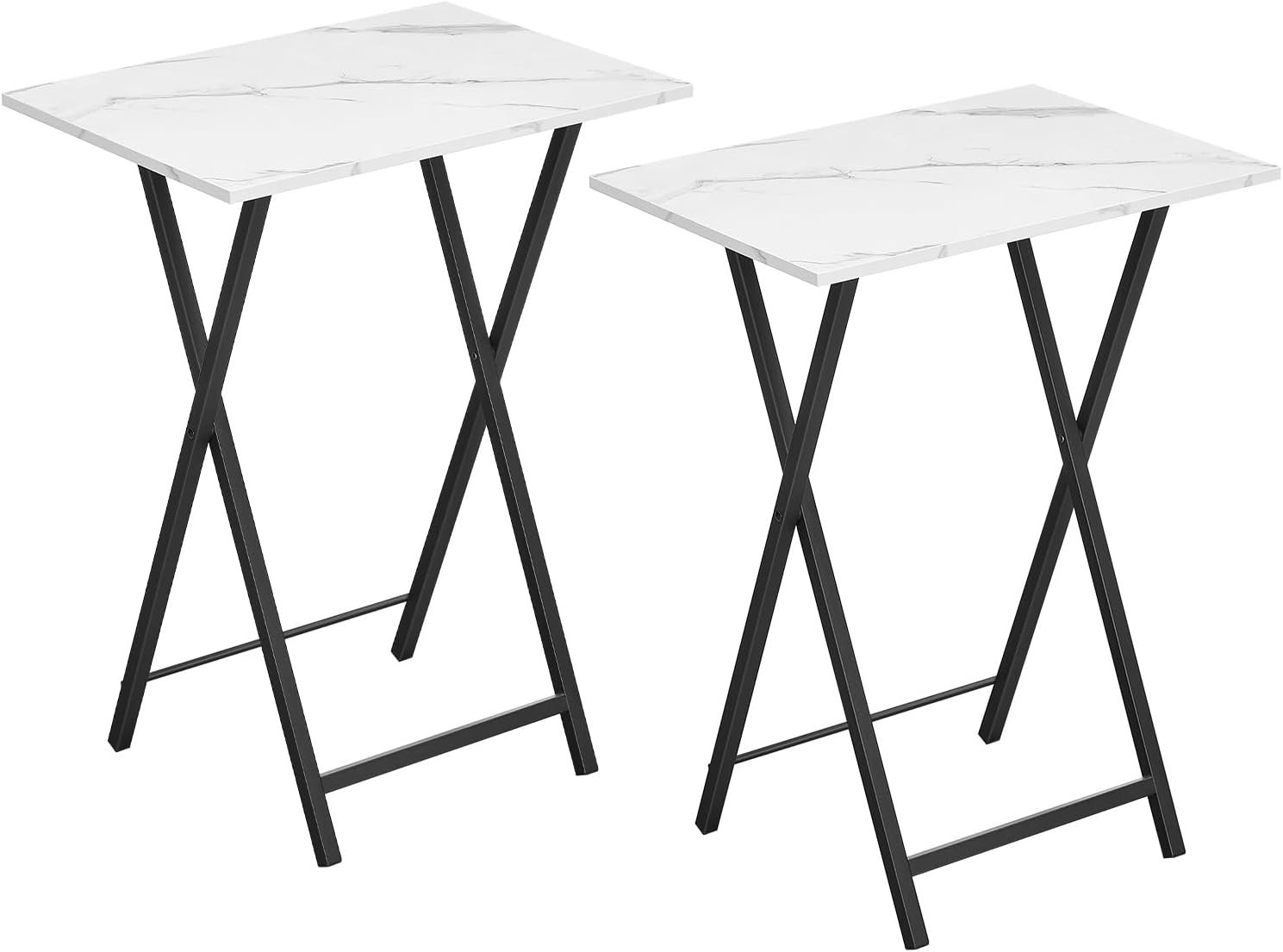 MAGBIX Folding TV Tray Tables, Set Of 2 Stable Snack Table For Small ...