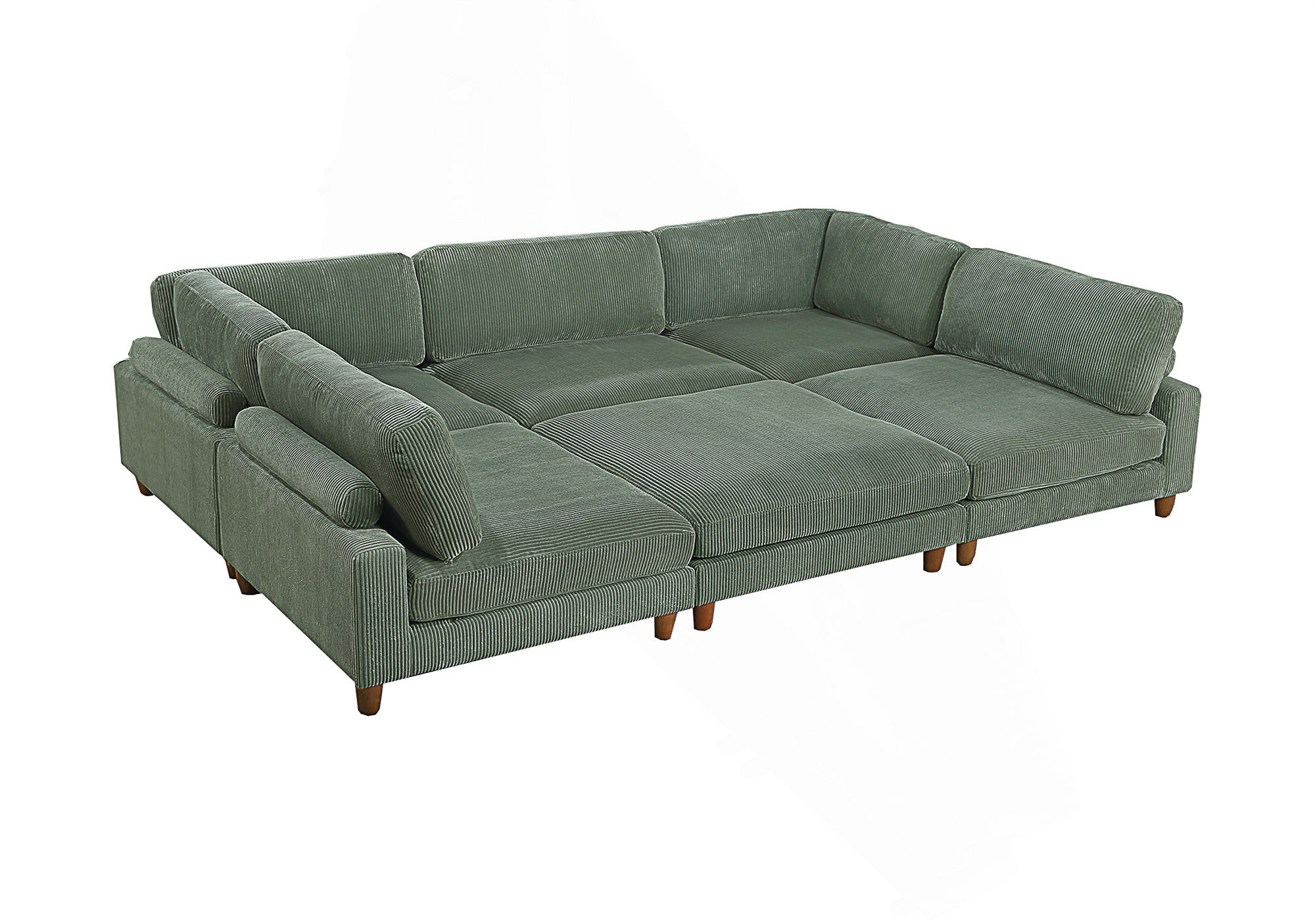 Hokku Designs Contemporary Sage Color 6Pc Modular Sectional Set ...