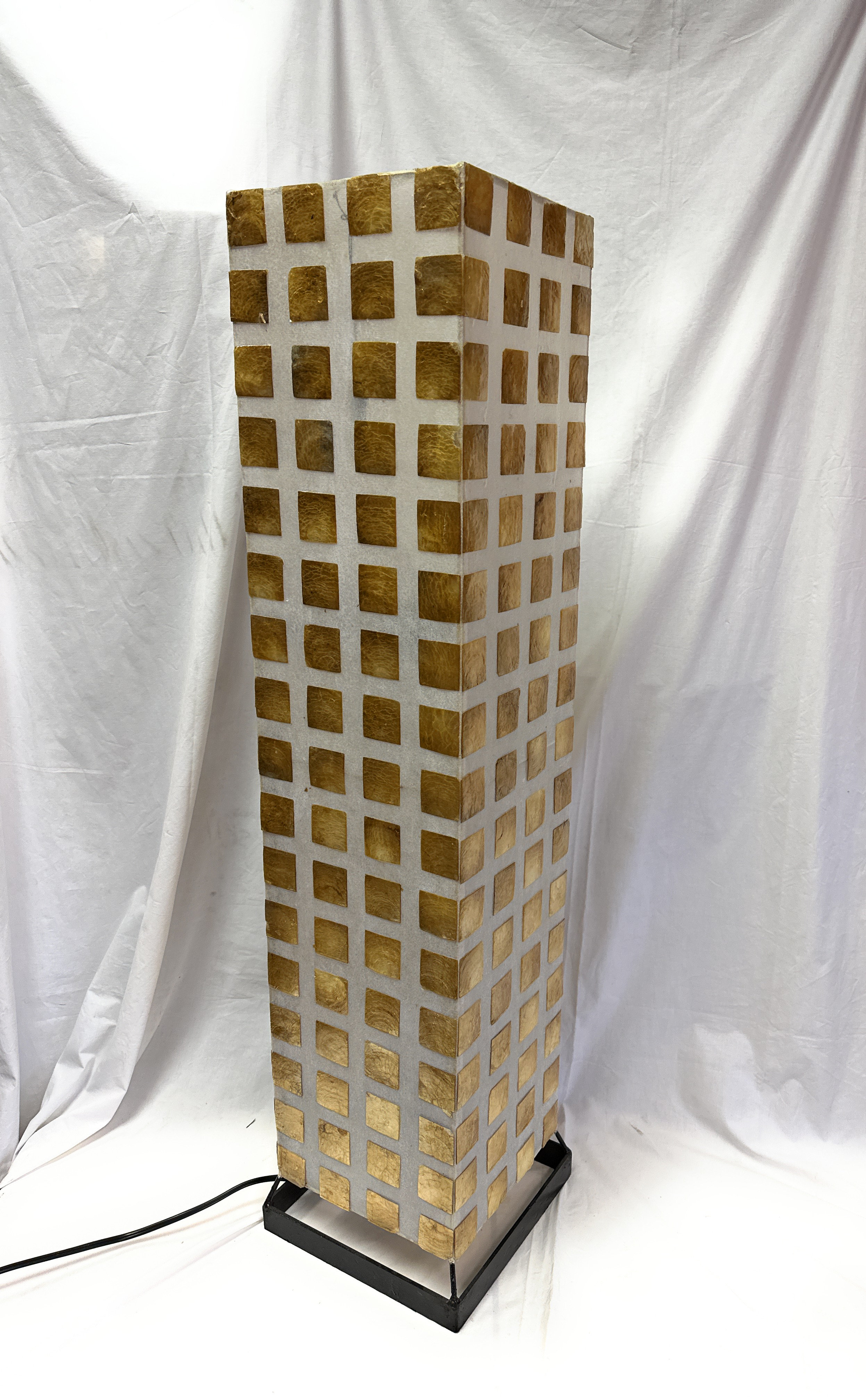 Latitude Run® Handmade Square Shell Column Floor Lamp | Wayfair