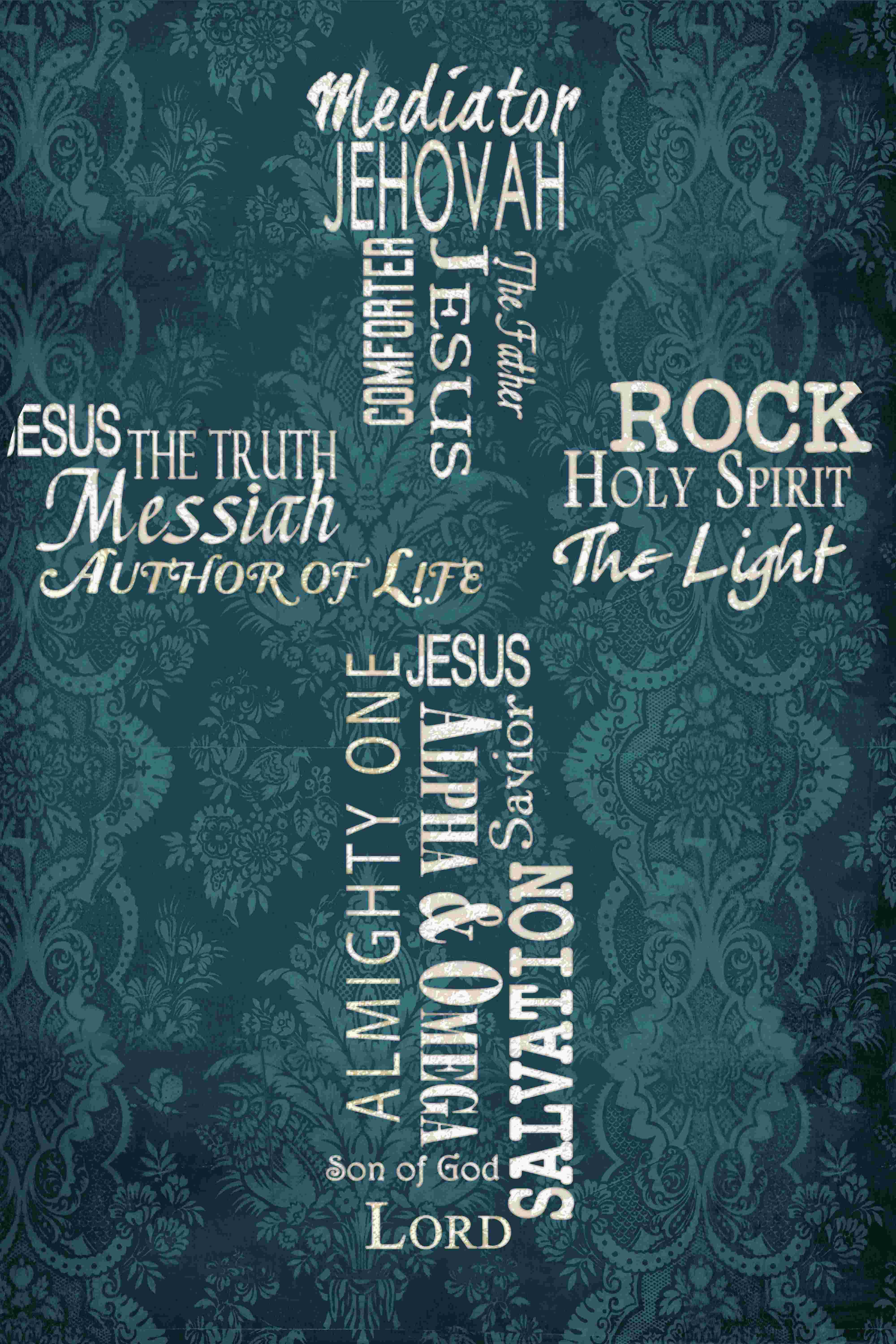 Trinx Jesus Name Cross - Wrapped Canvas Textual Art | Wayfair