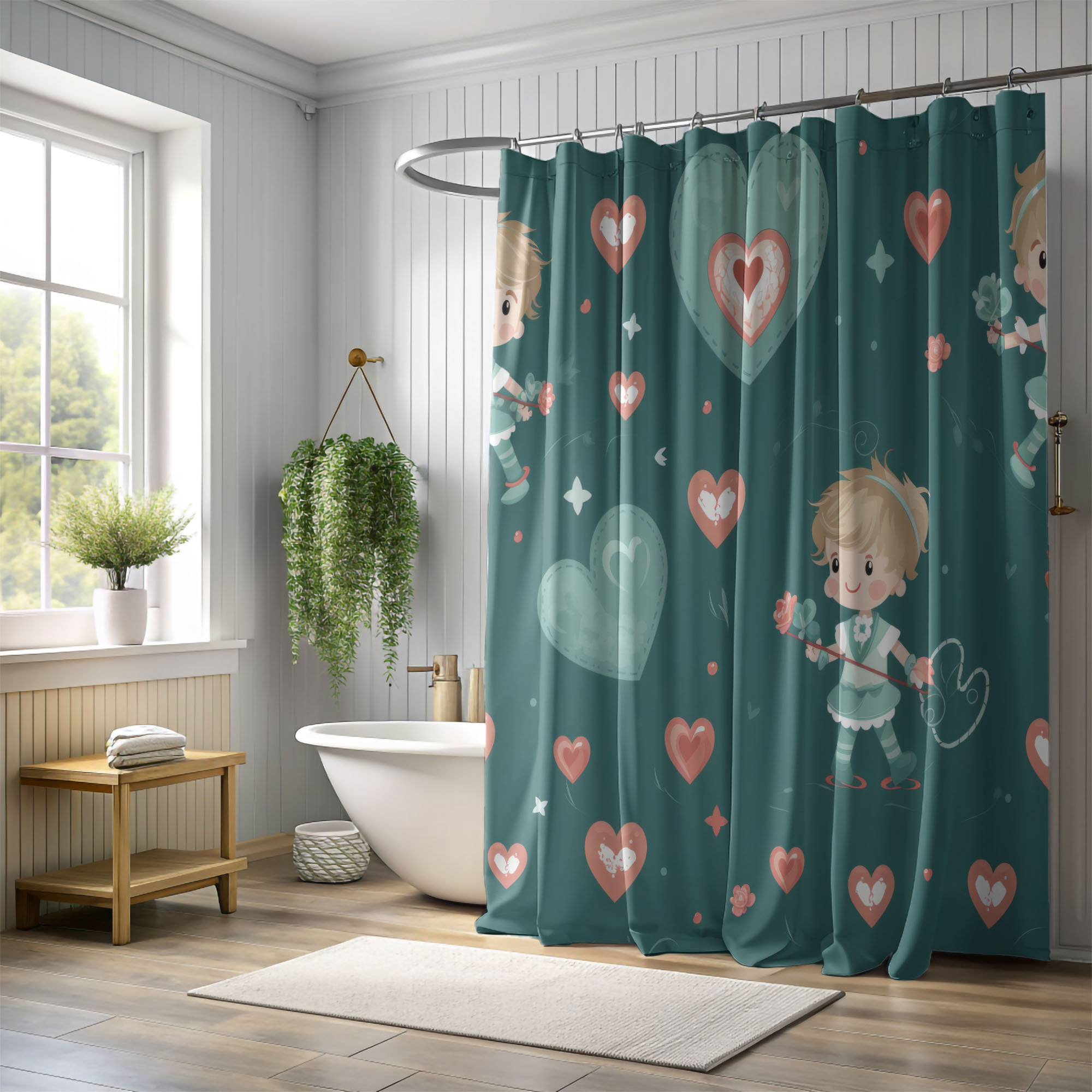 East Urban Home Love Guardian - Premium Shower Curtain | Wayfair