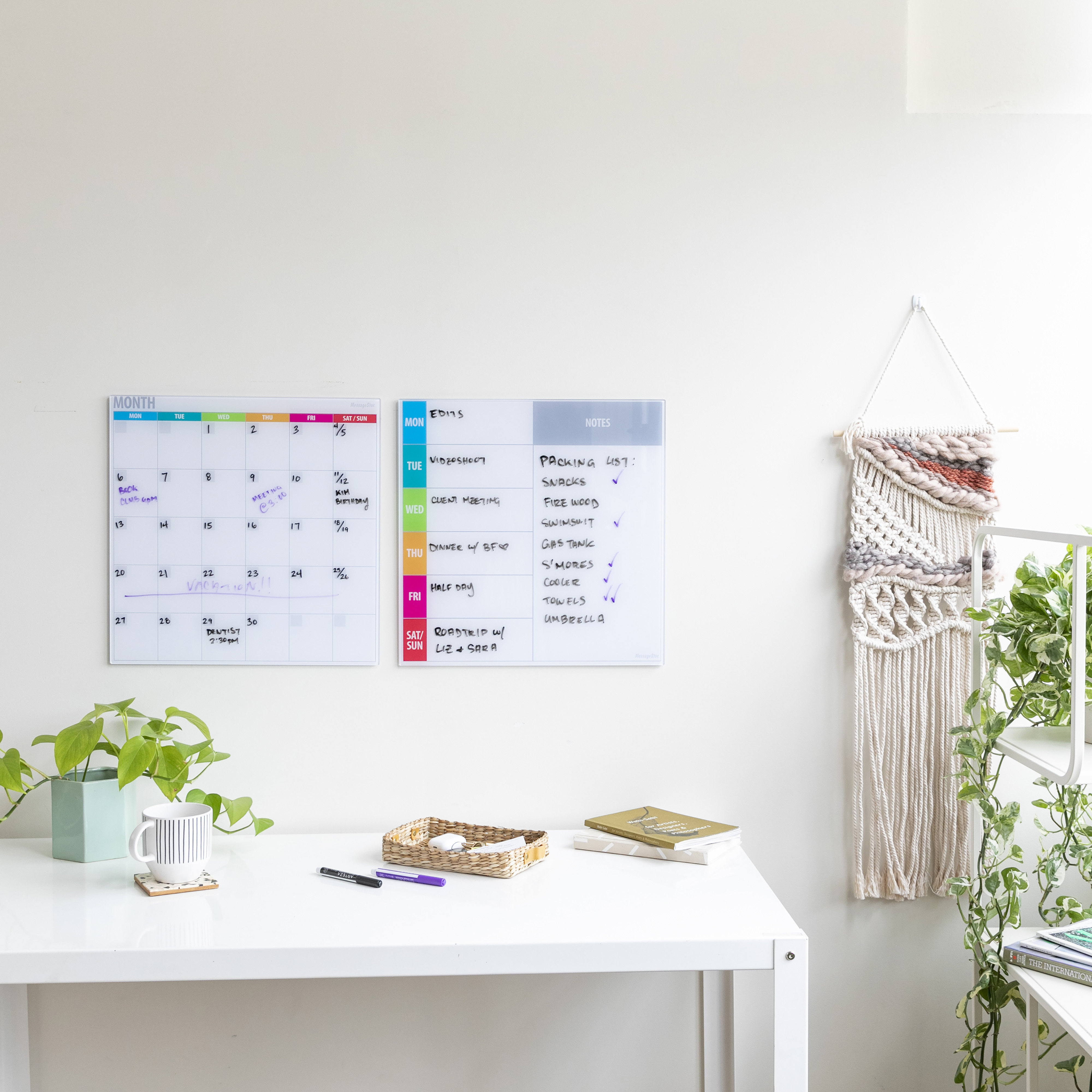 ECR4Kids Messagestor Magnetic Dry-Erase Glass Board With Magnets, 17 ...