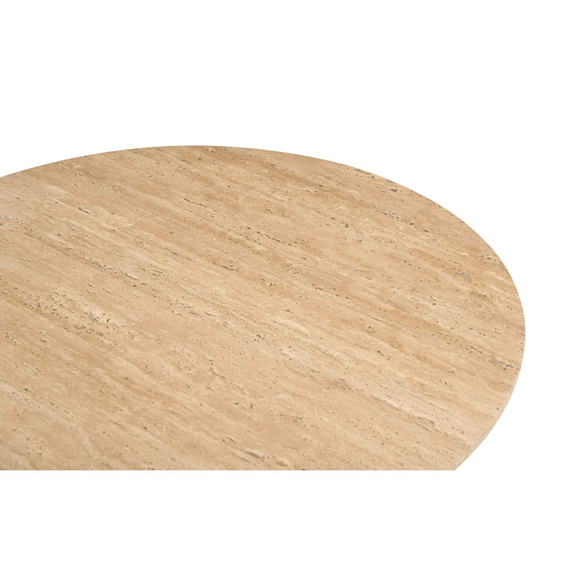 VIG Furniture Pawnee - Modern Travertine Round Coffee Table | Wayfair