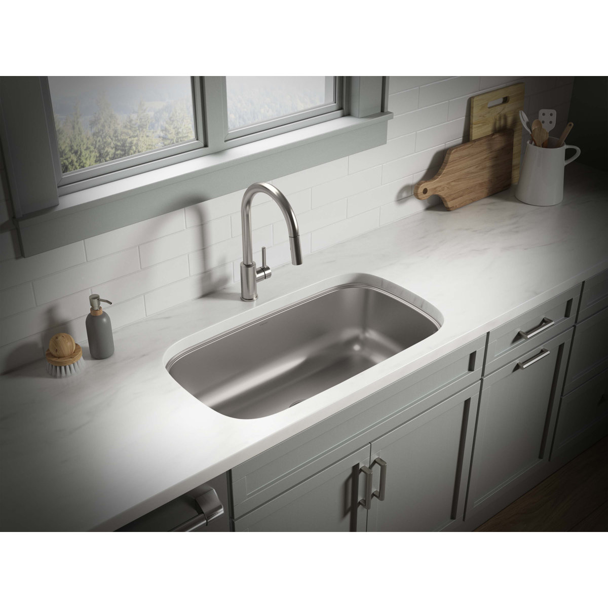 Sterling by Kohler Valton 32-1/4" Undermount Single-Bowl Kitchen Sink ...