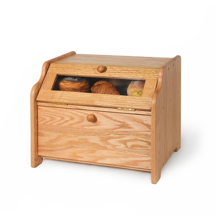 Loon Peak® Ebbin Bread Box, Oak Wood & Reviews | Wayfair