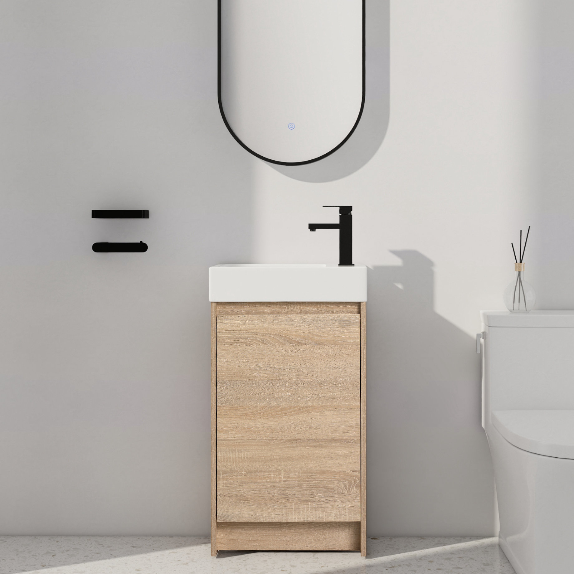 Ebern Designs 18'' Free Standing Single Bathroom Vanity With sink,Floor ...