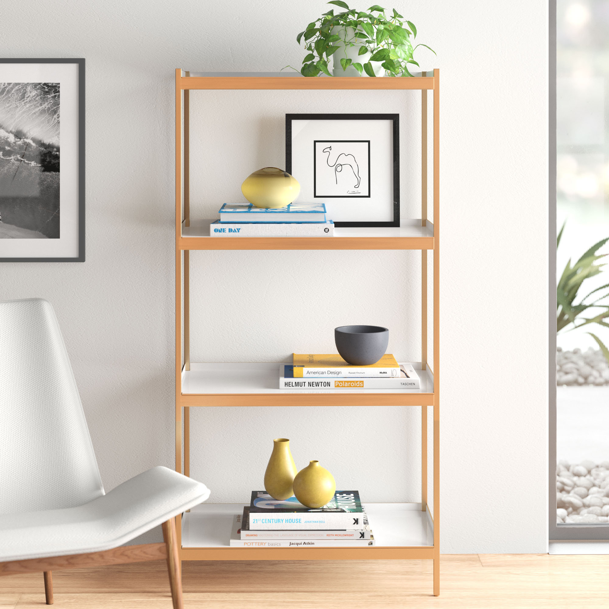 Everly Quinn Enamel Etagere Bookcase & Reviews | Wayfair