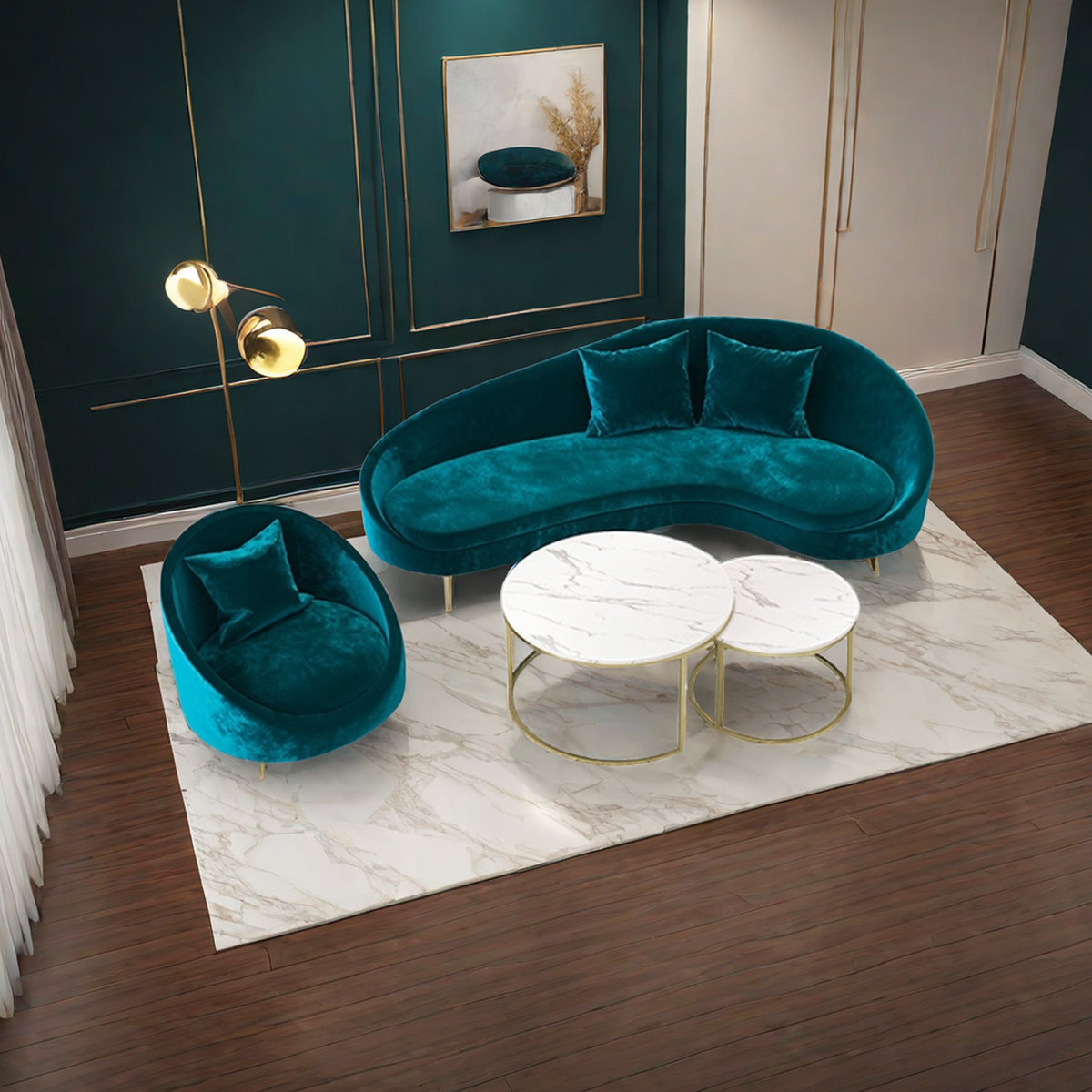 Lifton Curved clothing store beauty salon lounge sofa set - Wayfair Canada
