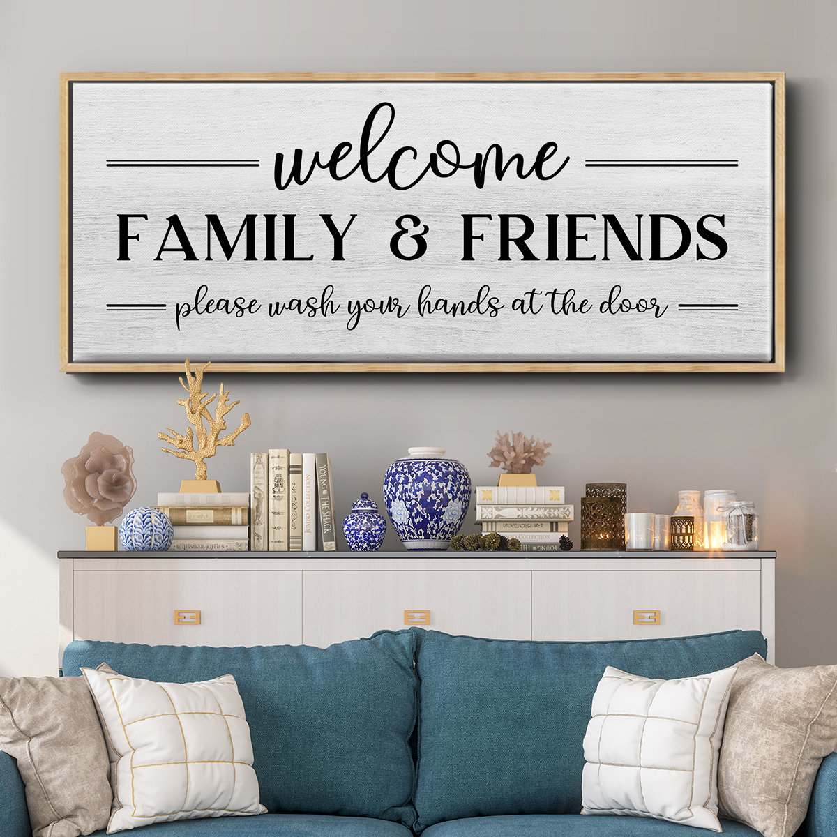 Wexford Home Welcome Family & Friends- Framed Canvas | Wayfair