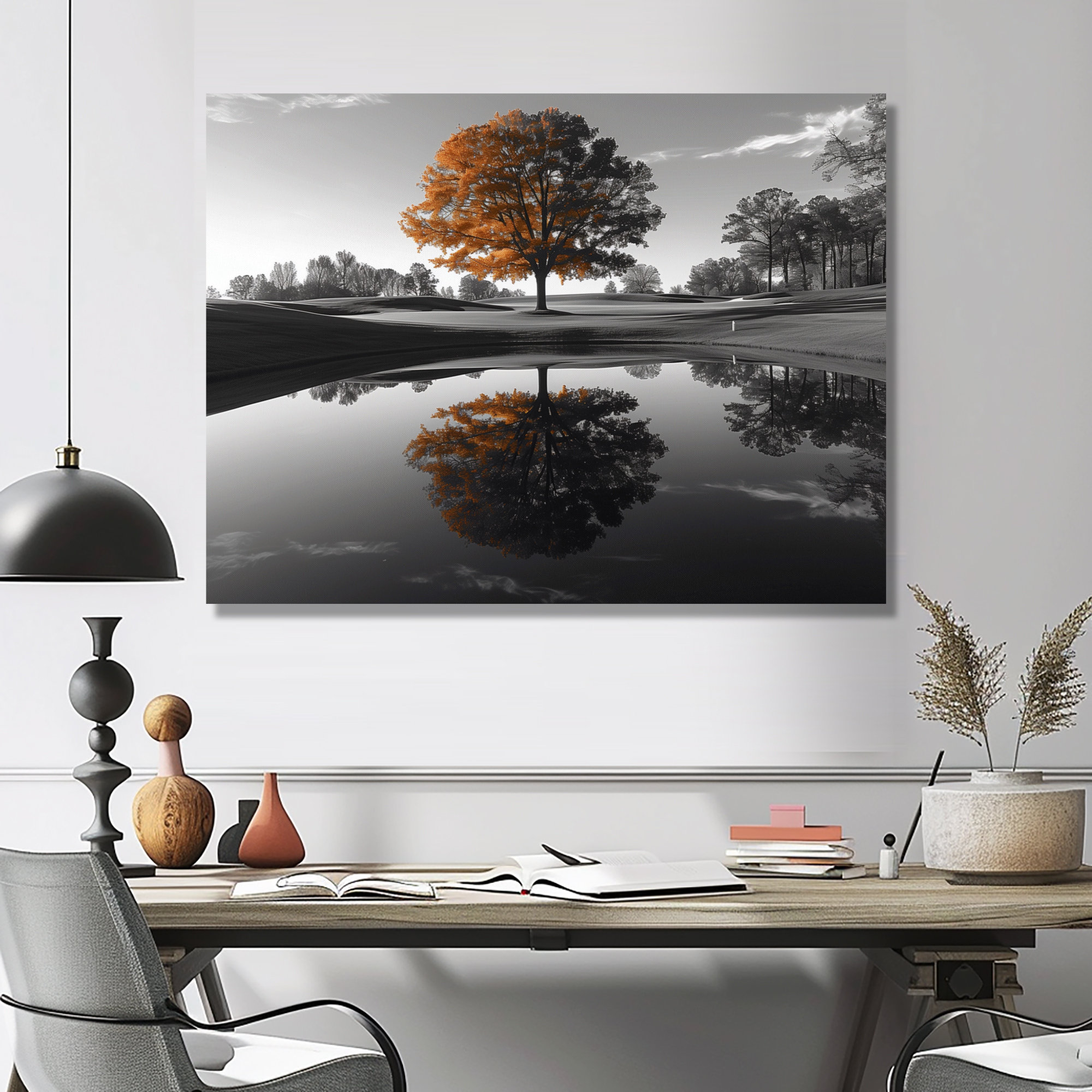 Ebern Designs 'Elegant Autumn Country Club Tree Escape - Country Clubs ...