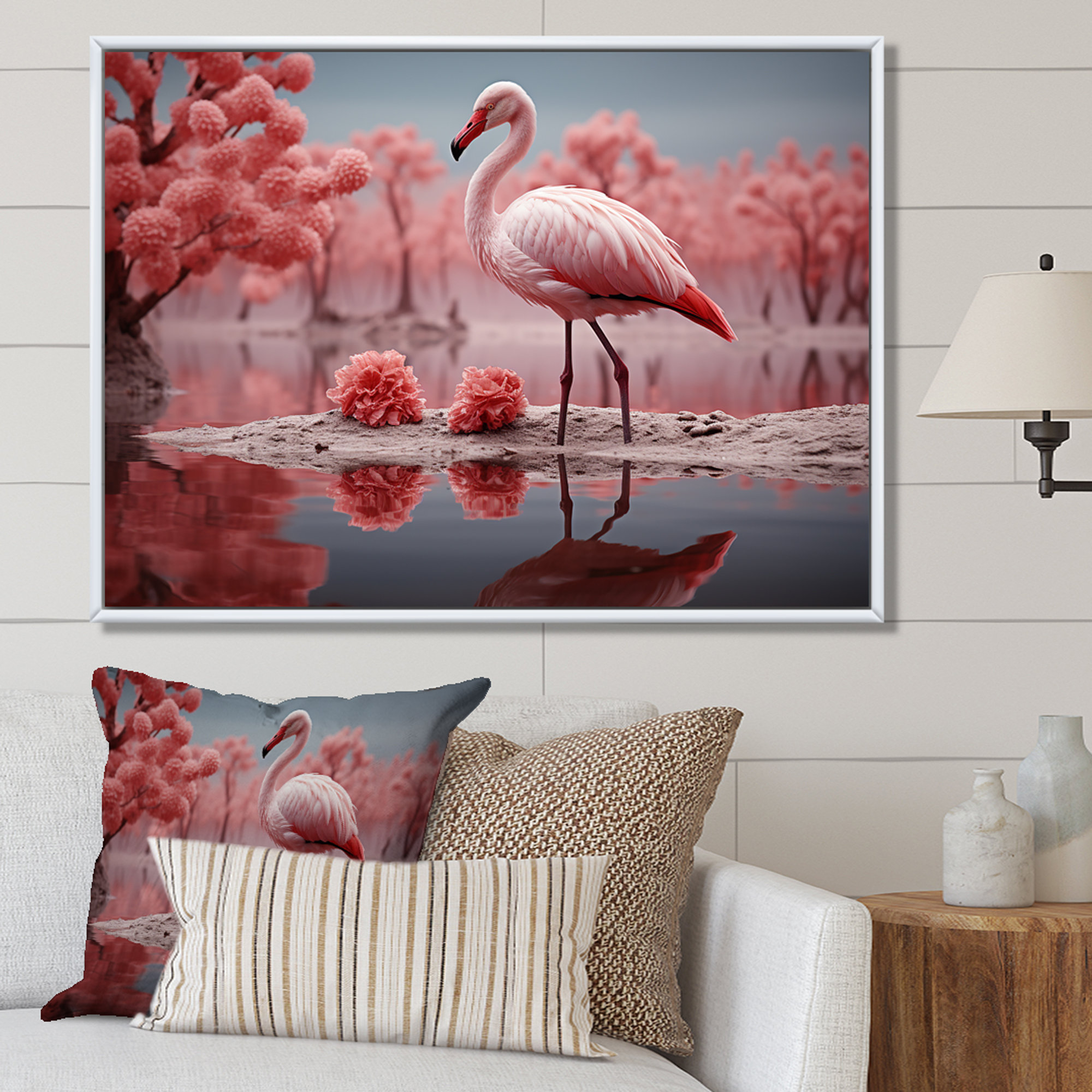 Bay Isle Home™ Elegant Pink Flamingo Paradise I On Canvas Print | Wayfair