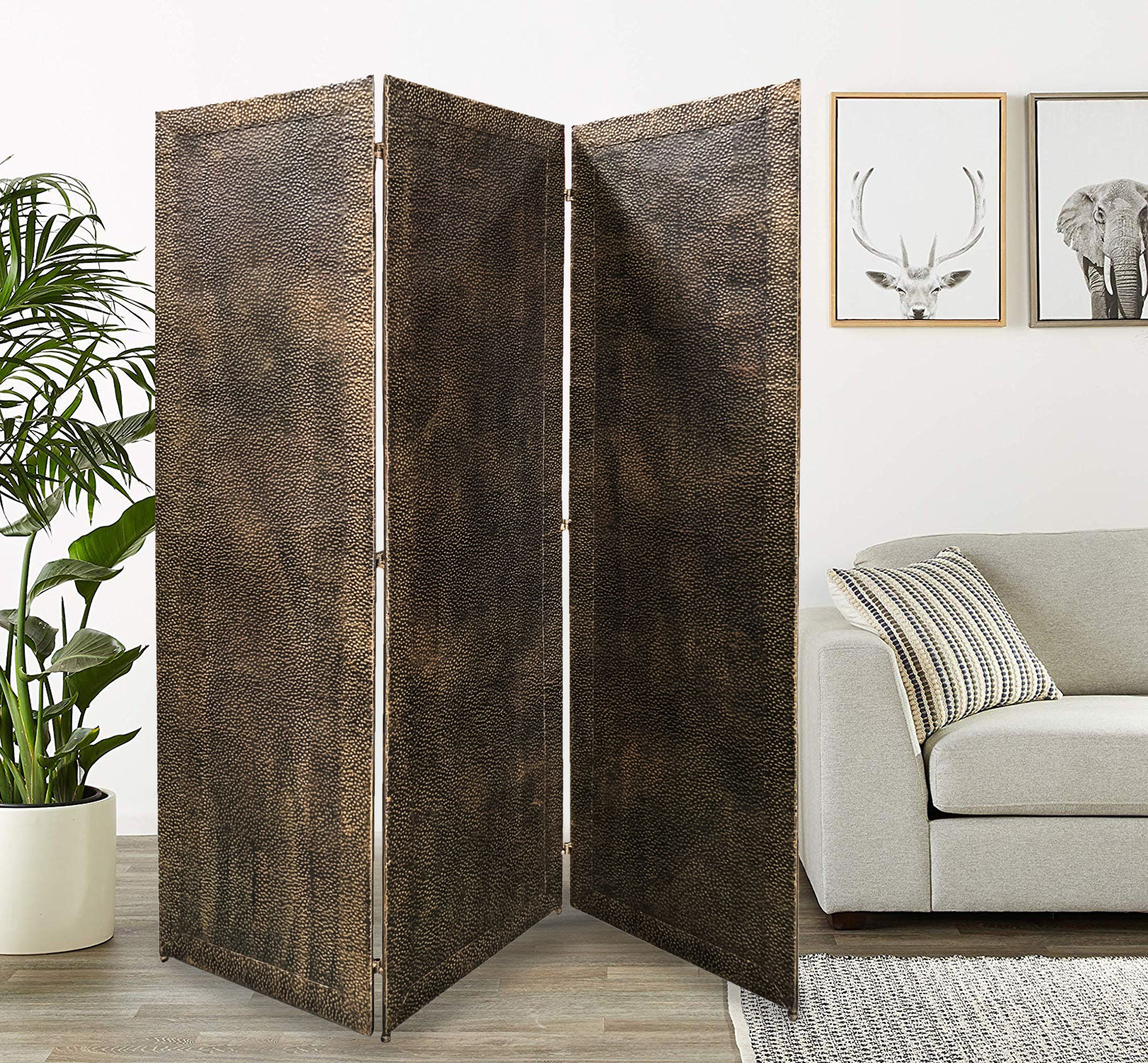 Screen Gems Forger 65'' W x 72'' H 3 - Panel Folding Room Divider ...