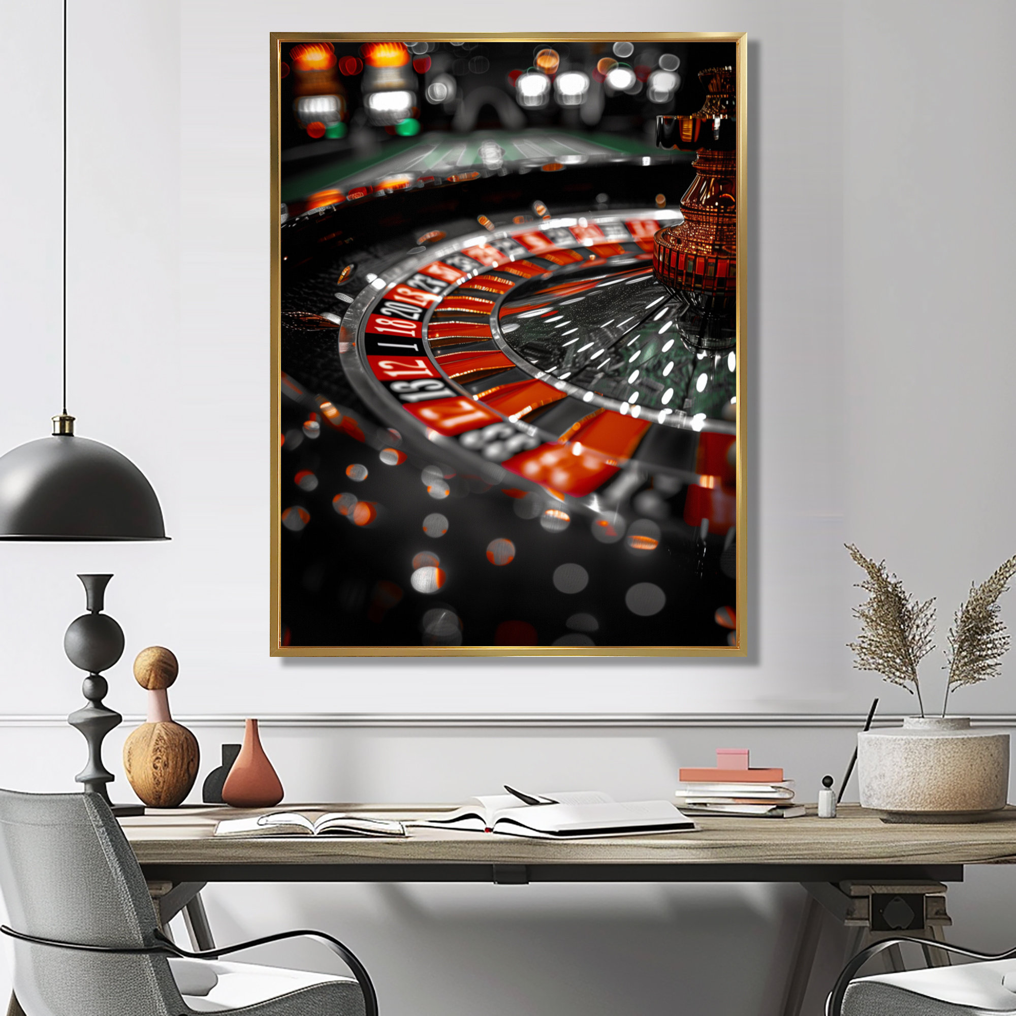 Design Art Red Black Jackpot Joy Casinos - Casinos / Race Tracks Wall Art Living Room | Wayfair