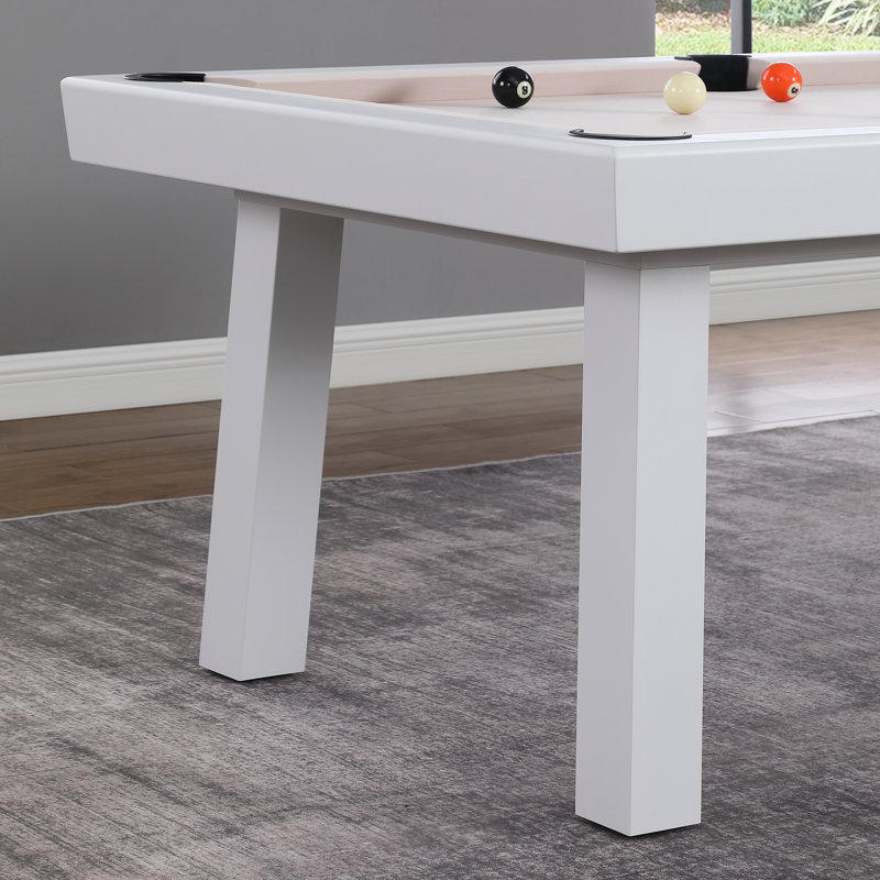 HomeSeason Oasis Outdoor/Indoor Slate Dining Pool Table w/ 2 Benches ...