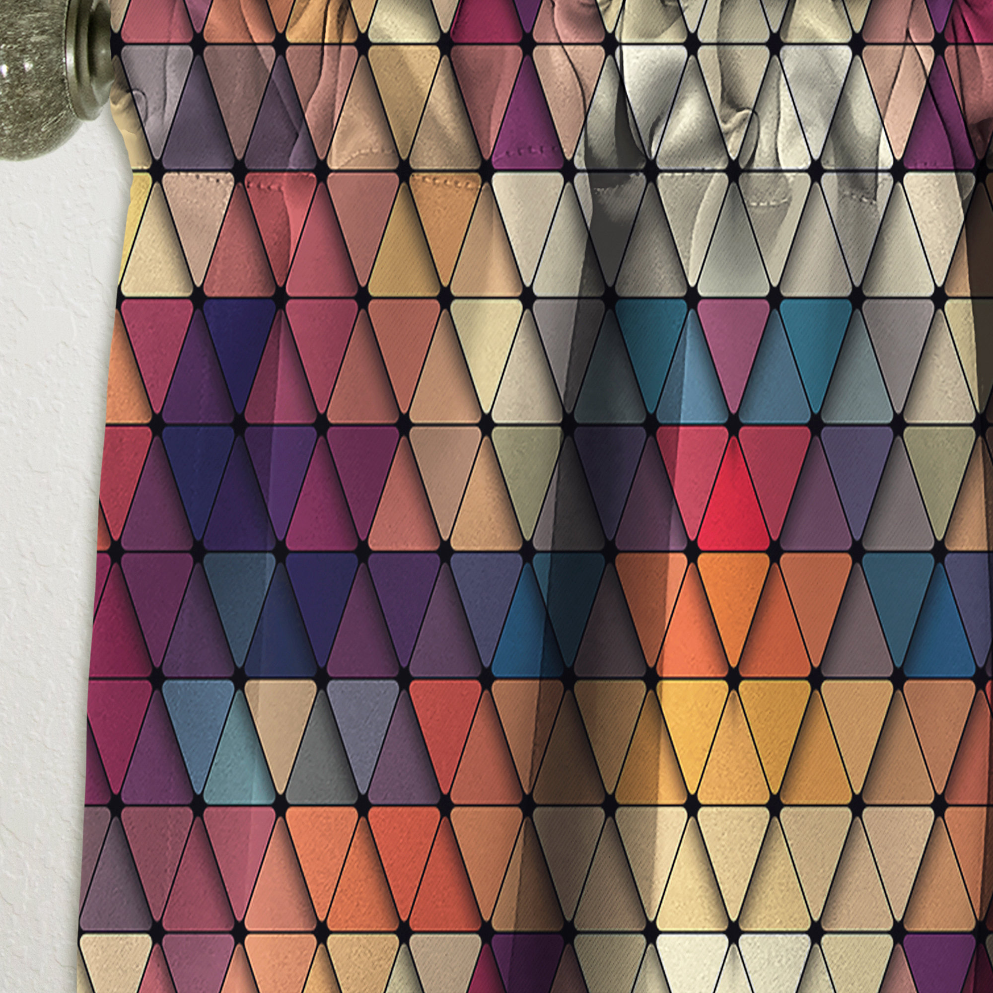 East Urban Home 3D Diamond Shaped Geometry in Blue, Orange and Purple ...