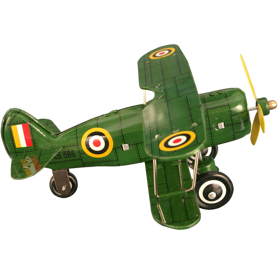 Ebern Designs Lulette Tin Toy Model "Curtis" Biplane - Wayfair Canada