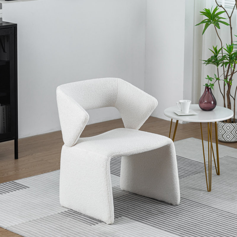 Latitude Run® Kenidee Modern Sherpa Accent Chair, Teddy Upholstered Arm ...