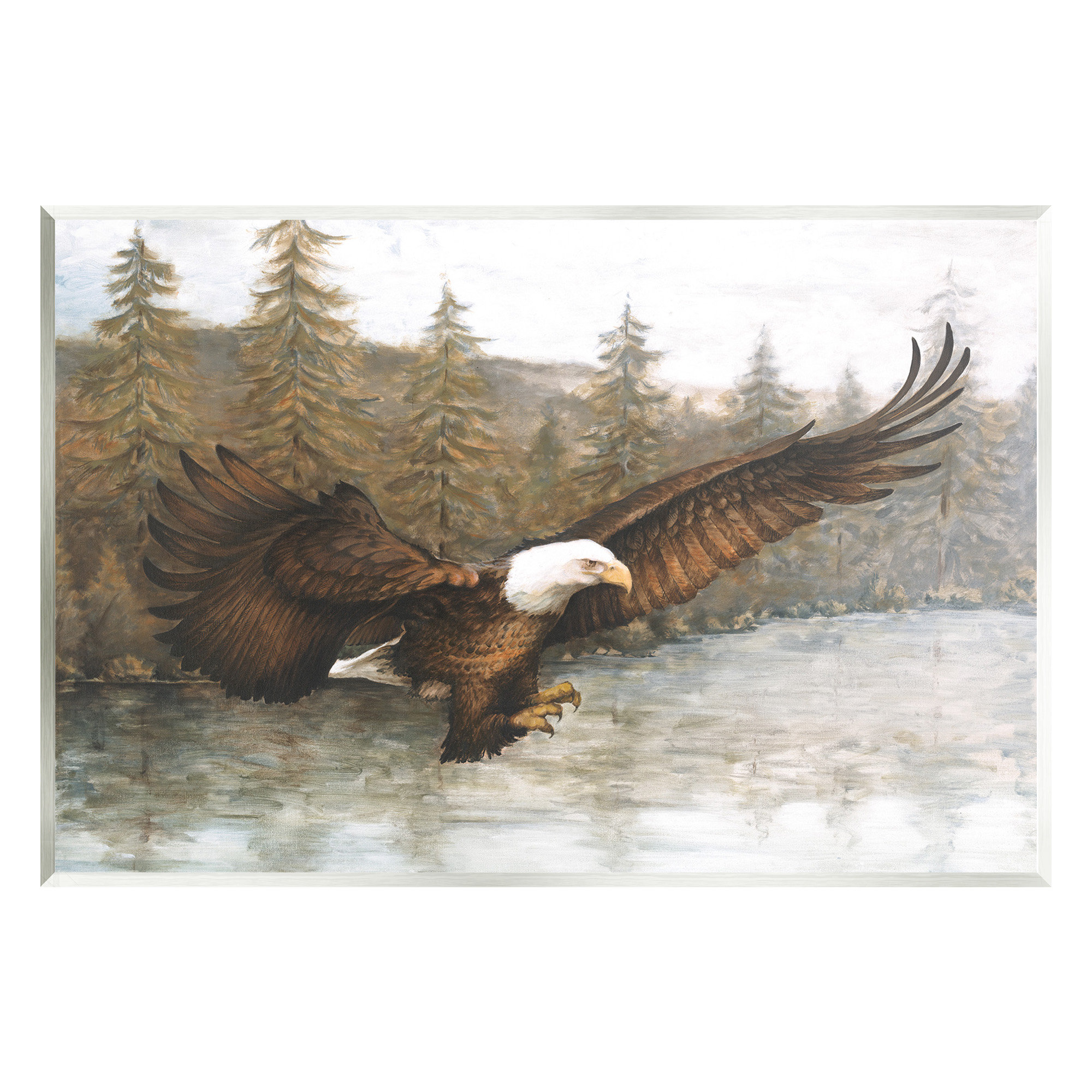 Winston Porter Flying Eagle over Lake Wall Plaque Art by Dogwood Portfolio | Wayfair