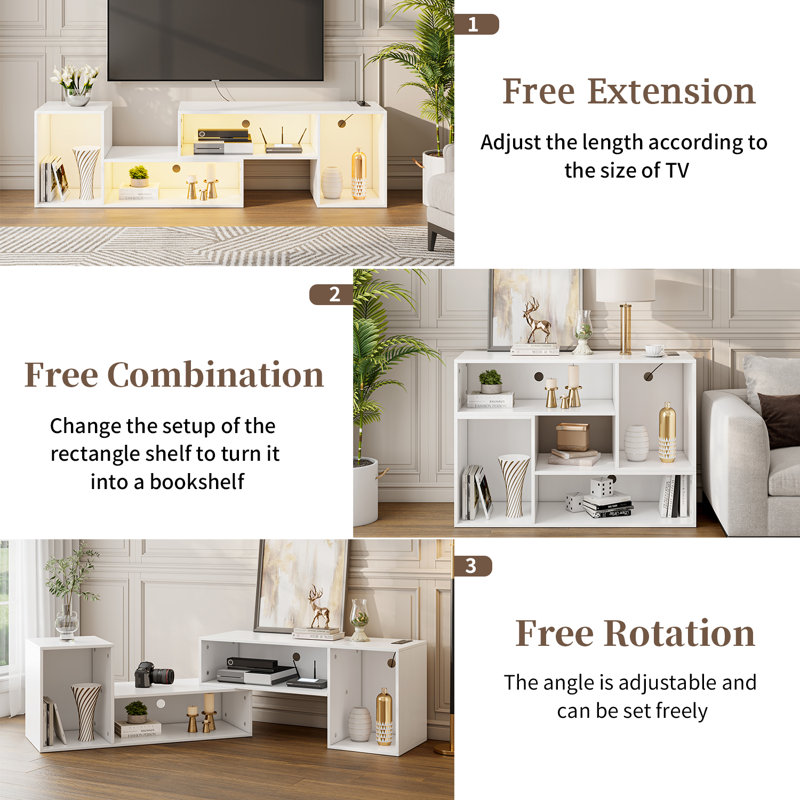 Wrought Studio™ Michael Media Console With RGB LED Lights And Power ...