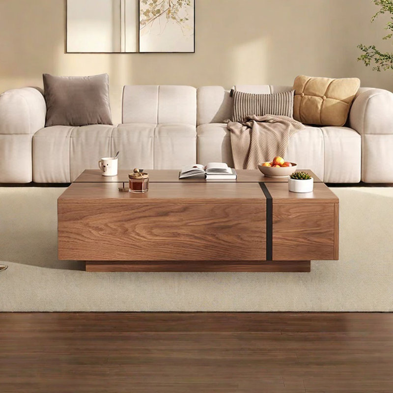 Orxva Galaxy Modern minimalist coffee table in walnut wood | Wayfair
