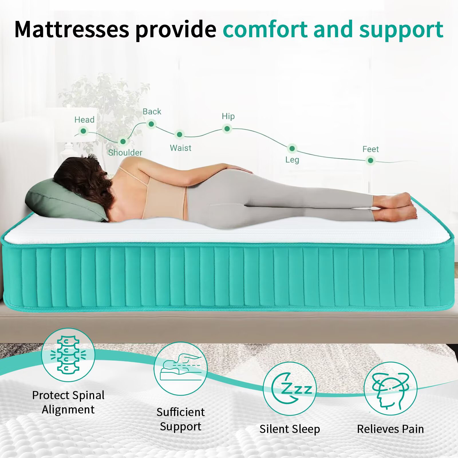 Alwyn Home 12" Medium Feel Pocket Spring Gel Memory Foam Hybrid ...