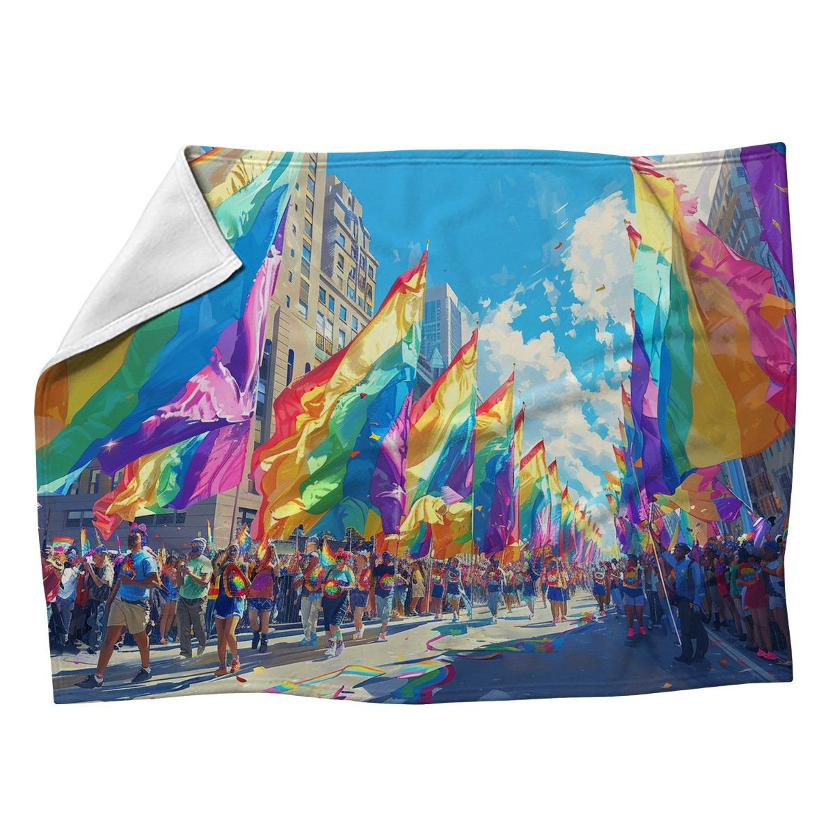 VisionDecor Pride Parade Fleece Throw Blanket - Event Throws for Sofas ...