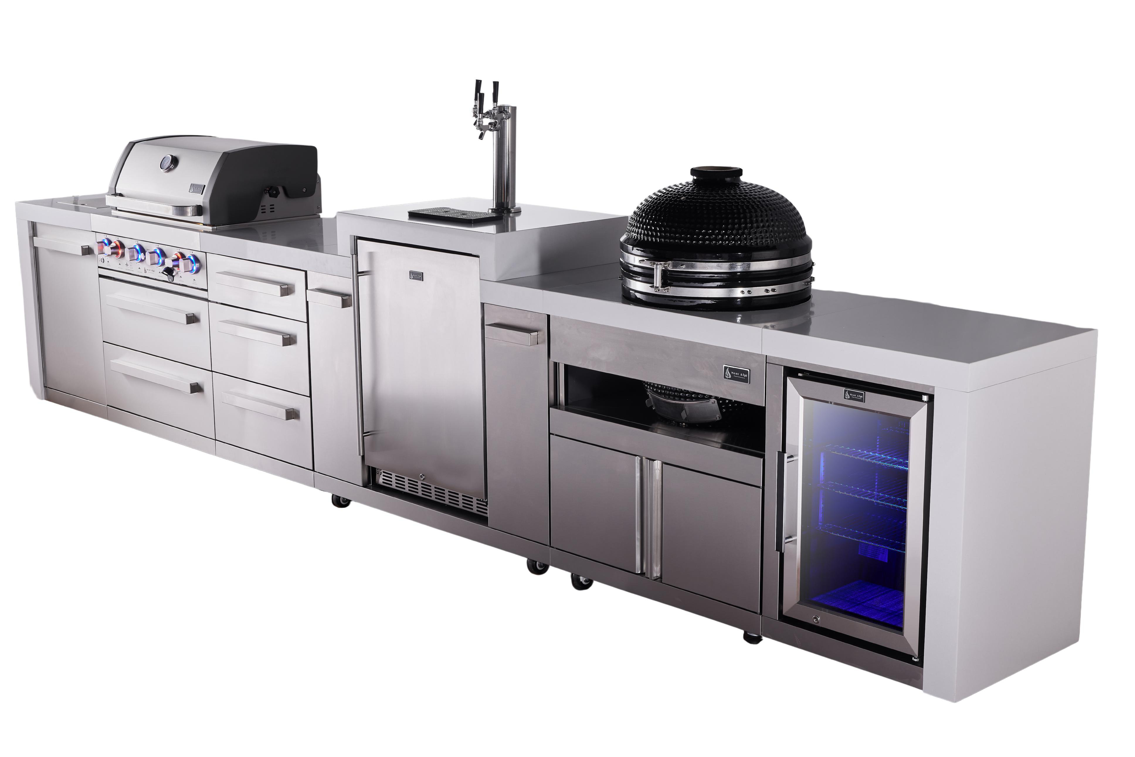 Mont Alpi 4-burner 188" Deluxe Stainless Steel Island Modular Outdoor ...