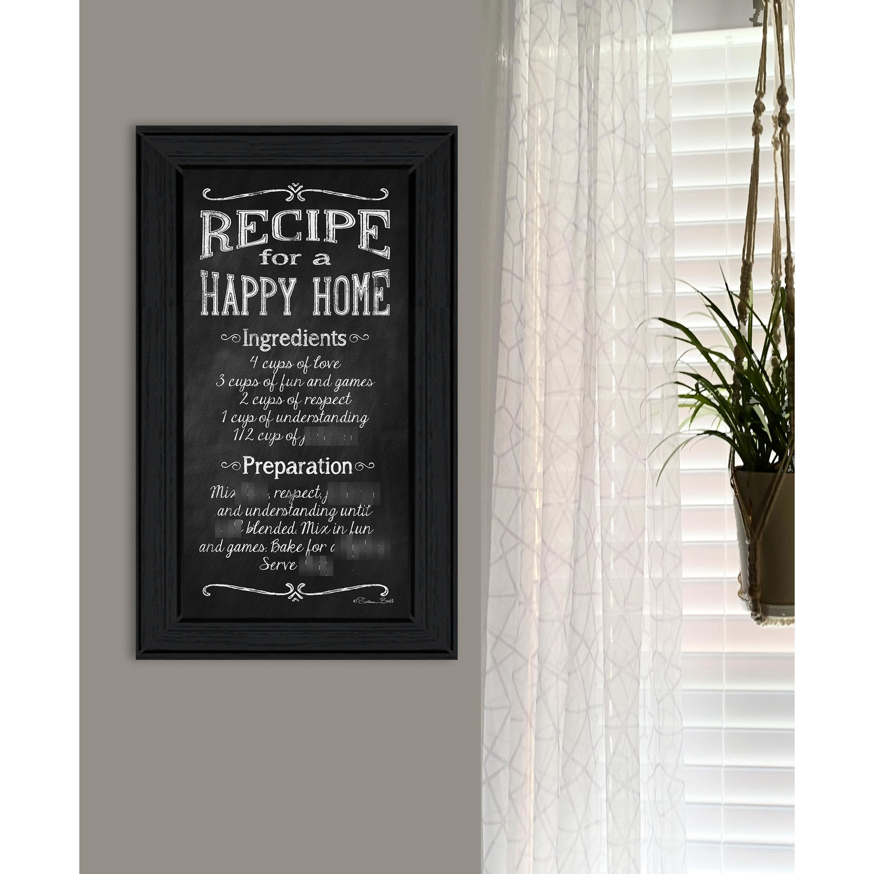 Trinx s "recipe For A Happy Home" Framed Print, Multicolor Paper, 12"x1 ...