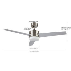 Ivy Bronx Aya 3 - Blade LED Standard Ceiling Light Fan with Remote ...
